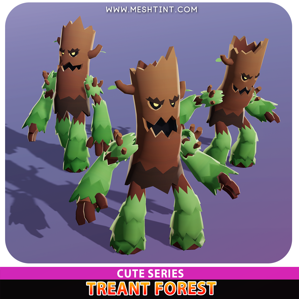 Meshtint Studio - Treant Forest Cute Series | FREE 3D Model | Tutorial | Learn Unity | Art Outsource