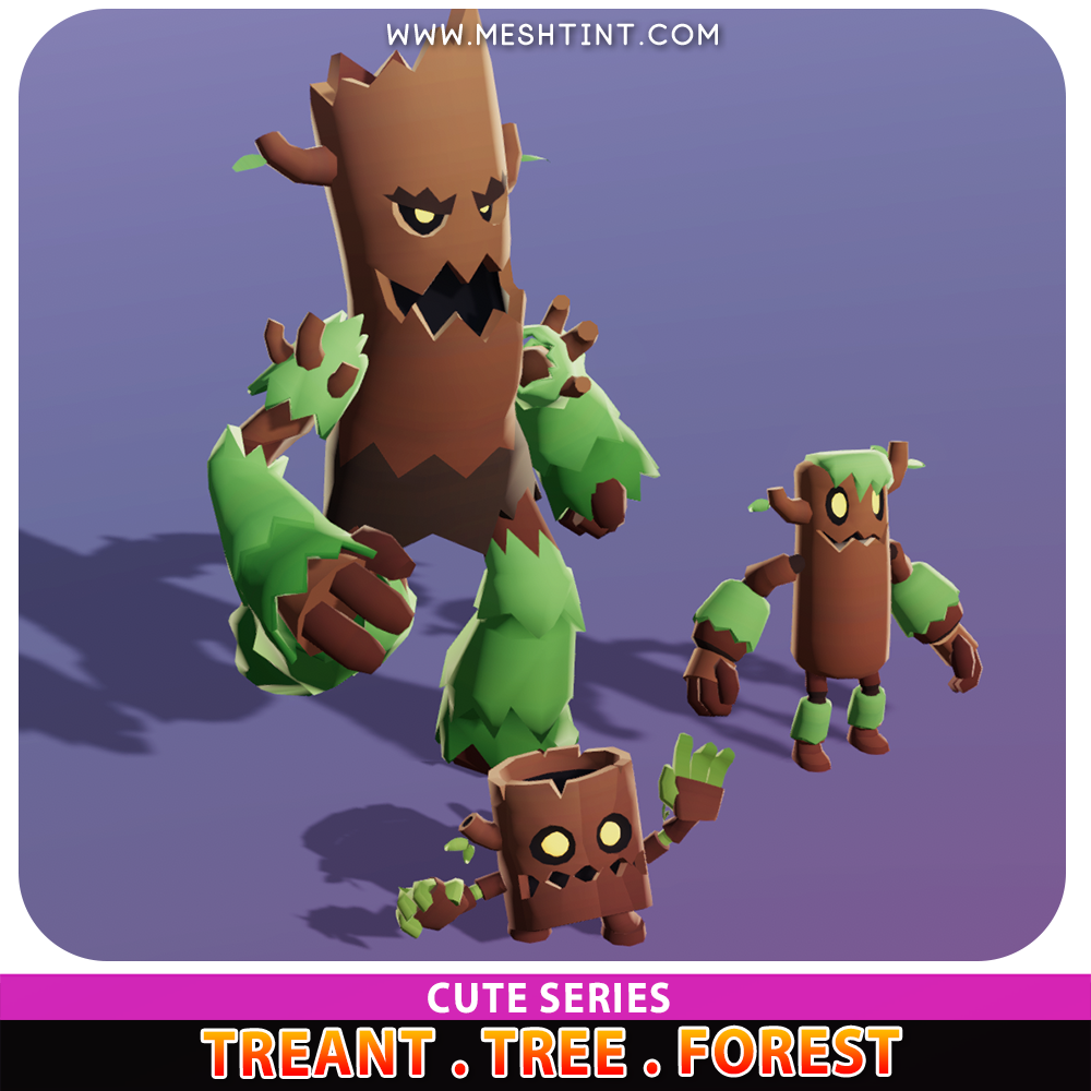 Meshtint Studio - Treant Tree Forest Evolution Pack Cute Series | FREE 3D Model | Tutorial ...