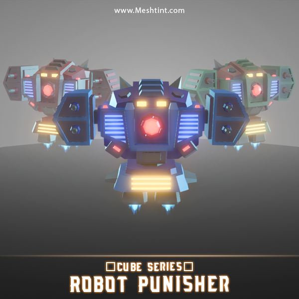 Meshtint Studio - CUBE - Robot Punisher | FREE 3D Model | Tutorial | Learn Unity | Art Outsource